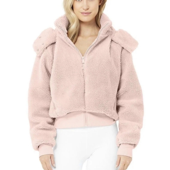 ALO Yoga | Jackets & Coats | Alo Yoga Soft Pink Teddy Jacket | Poshmark